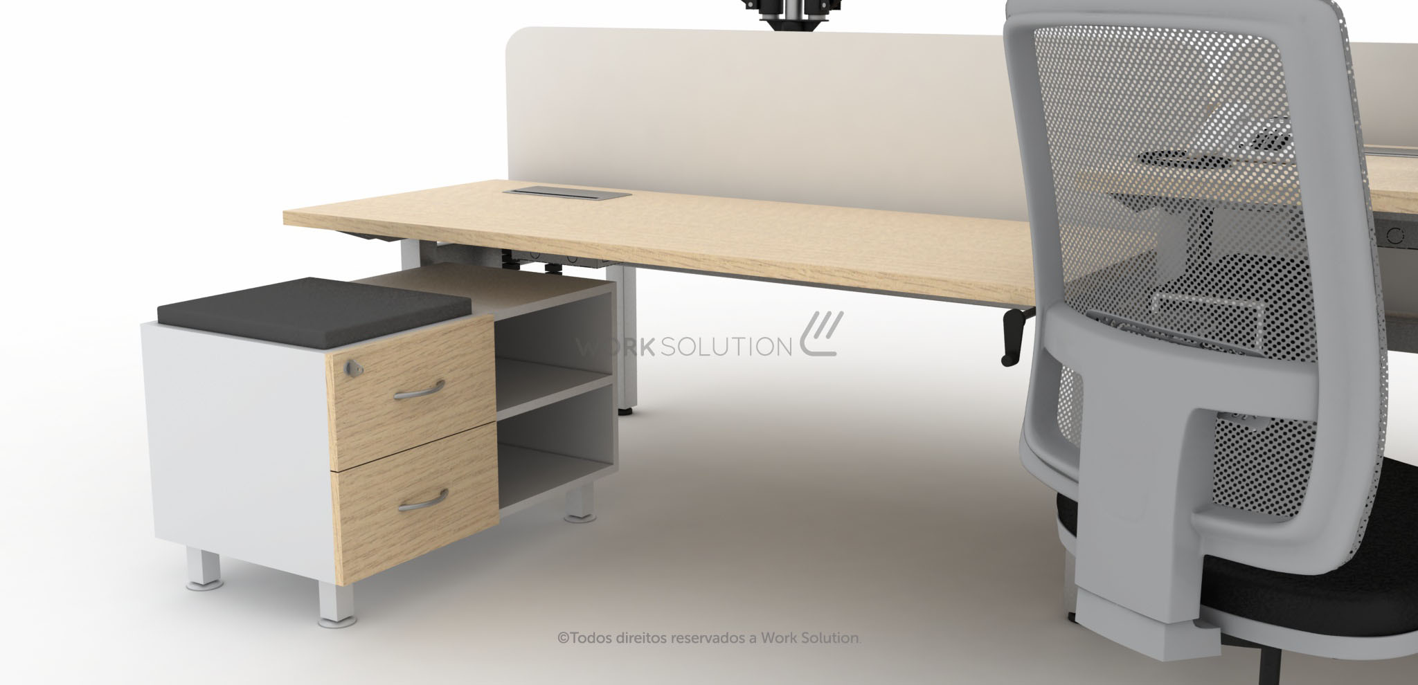 Mesa com regulagem de altura manual | Linha Float Work Solution