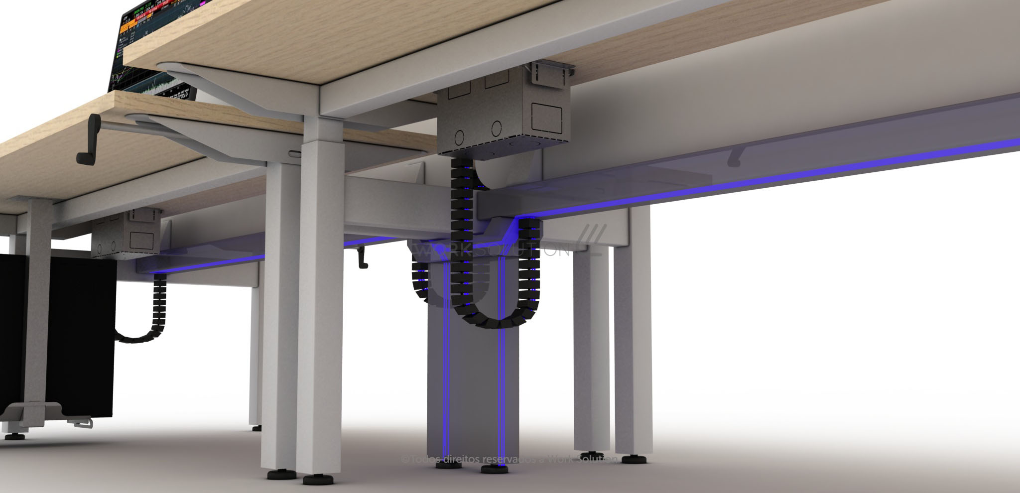 Mesa com regulagem de altura manual | Linha Float Work Solution