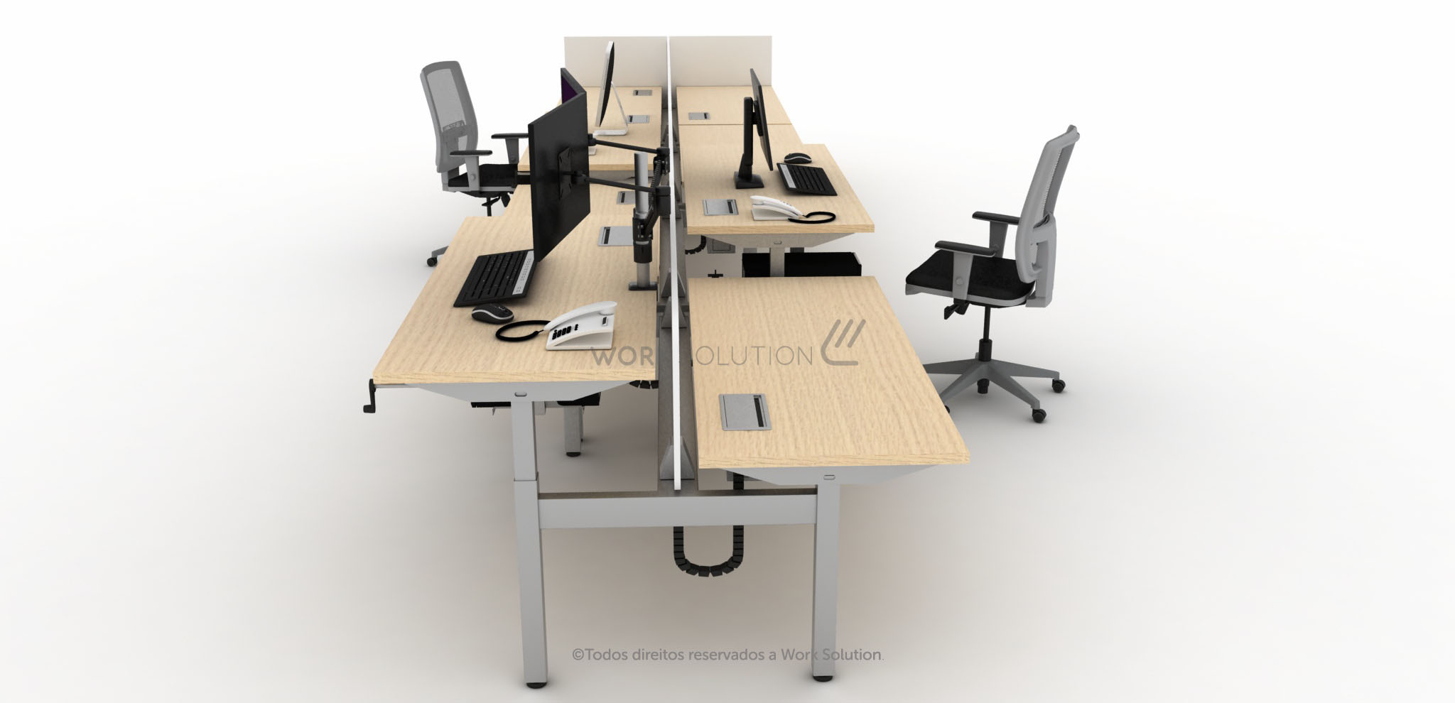 Mesa com regulagem de altura manual | Linha Float Work Solution