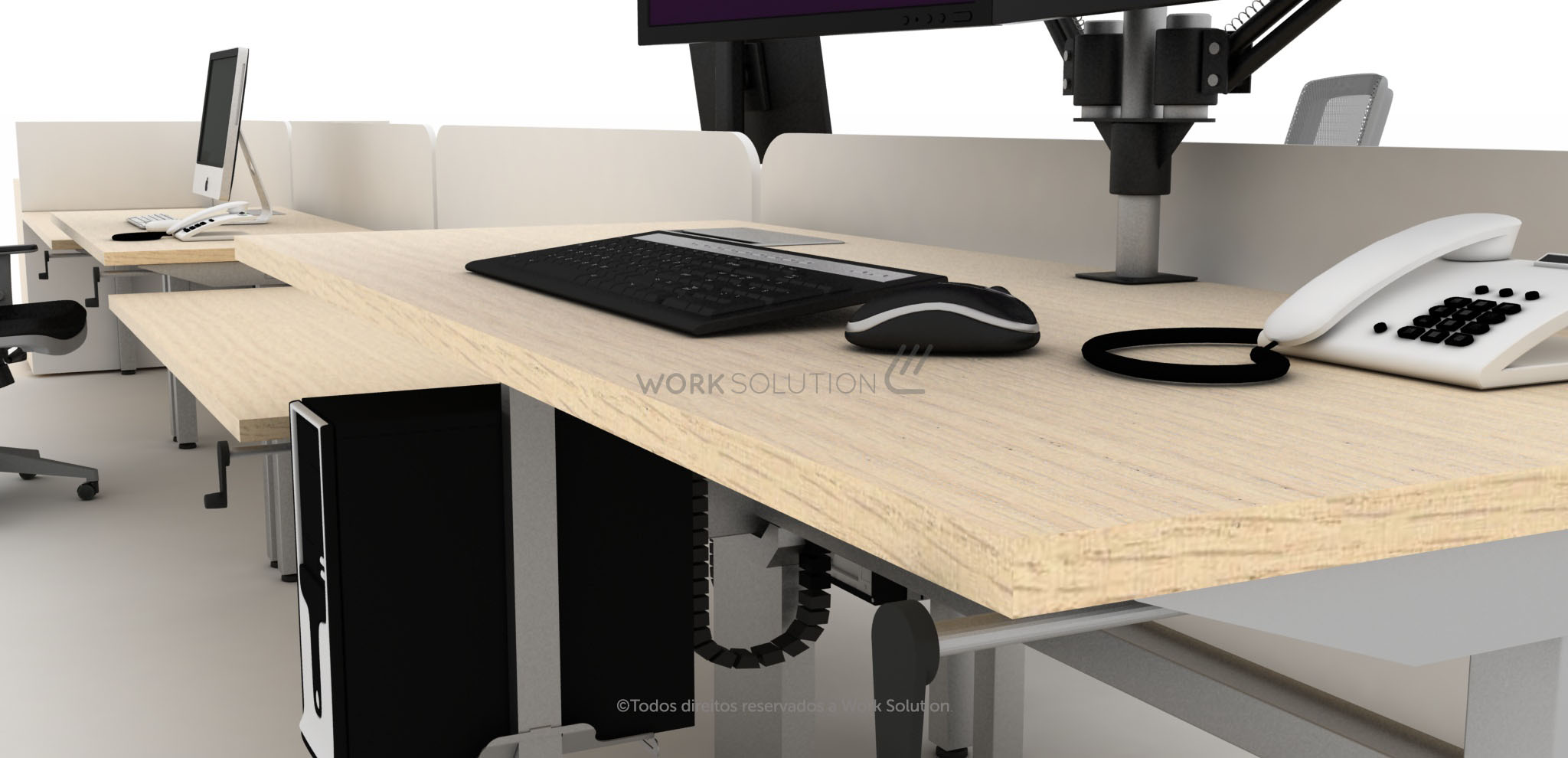 Mesa com regulagem de altura manual | Linha Float Work Solution