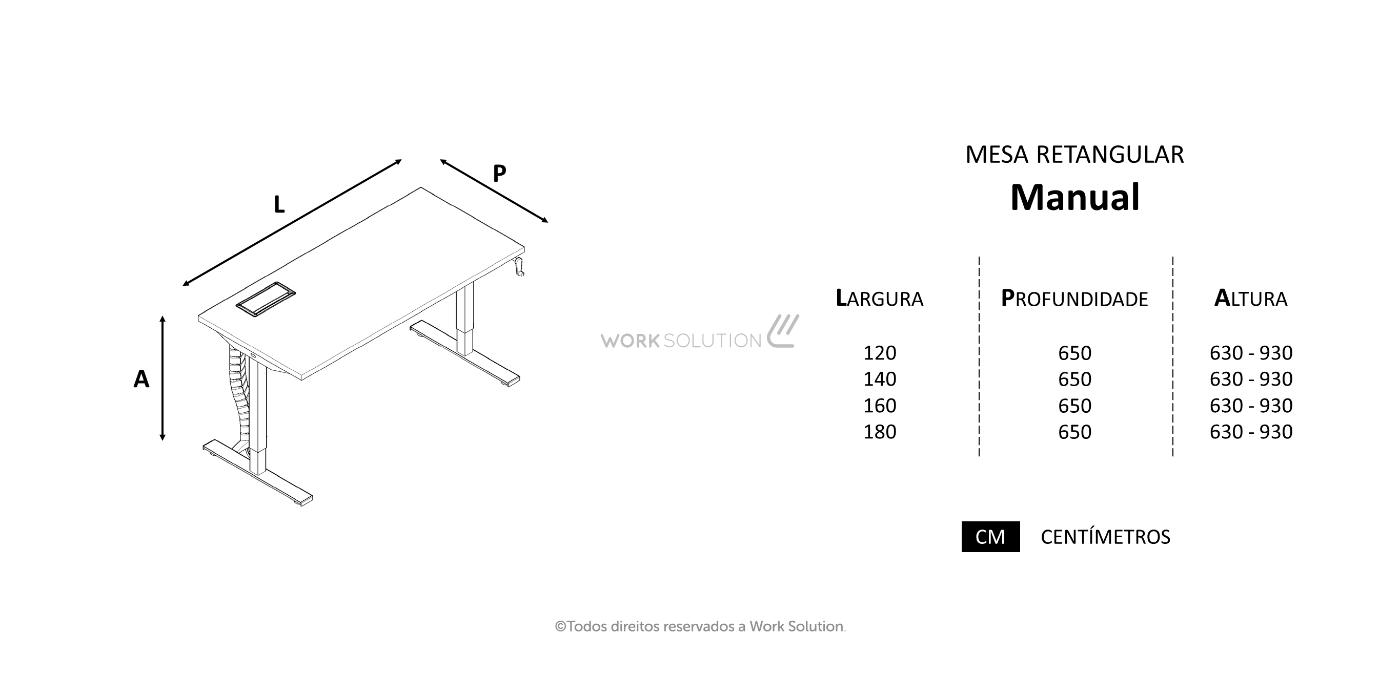 Mesa com regulagem de altura manual | Linha Float Work Solution